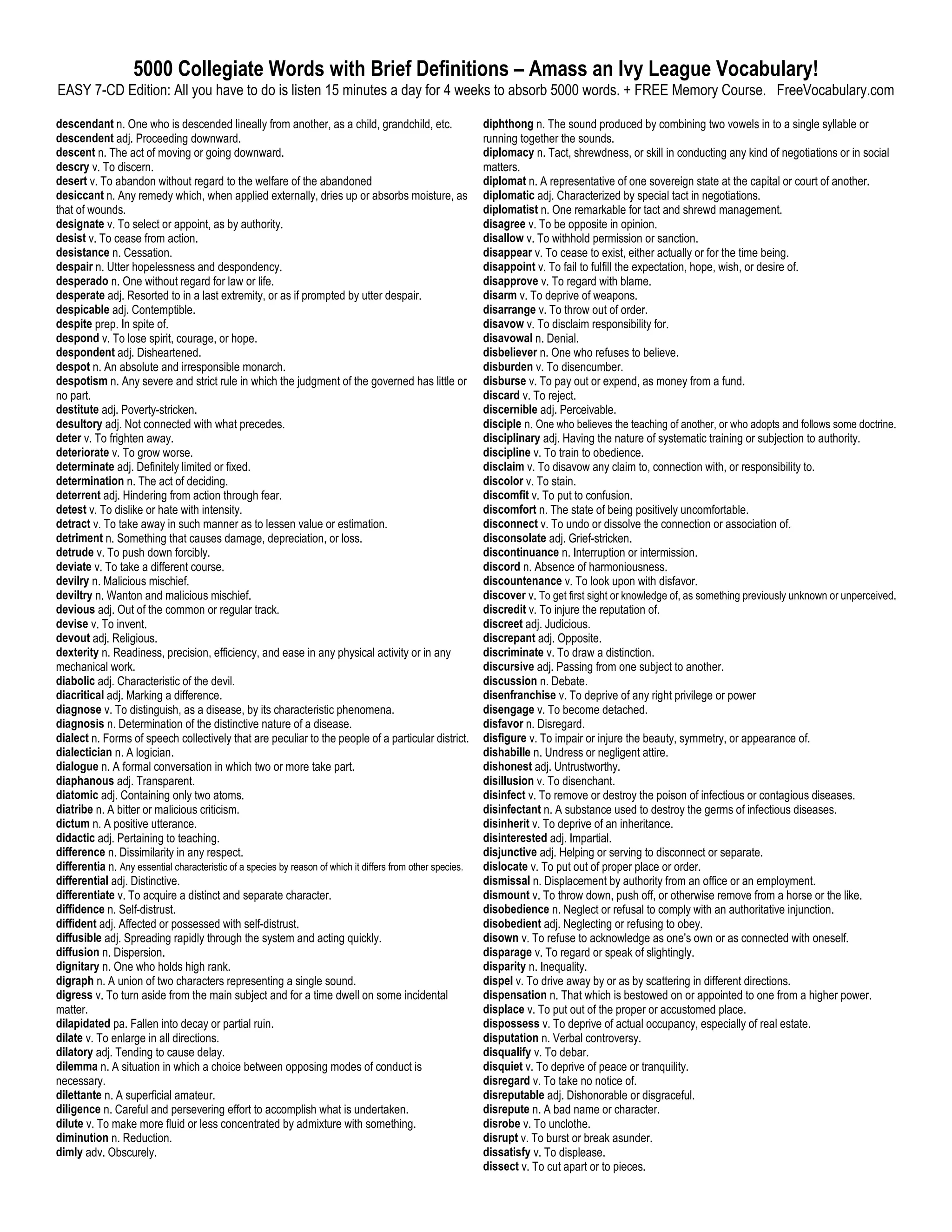 5000 toefl words vocabulary | PDF