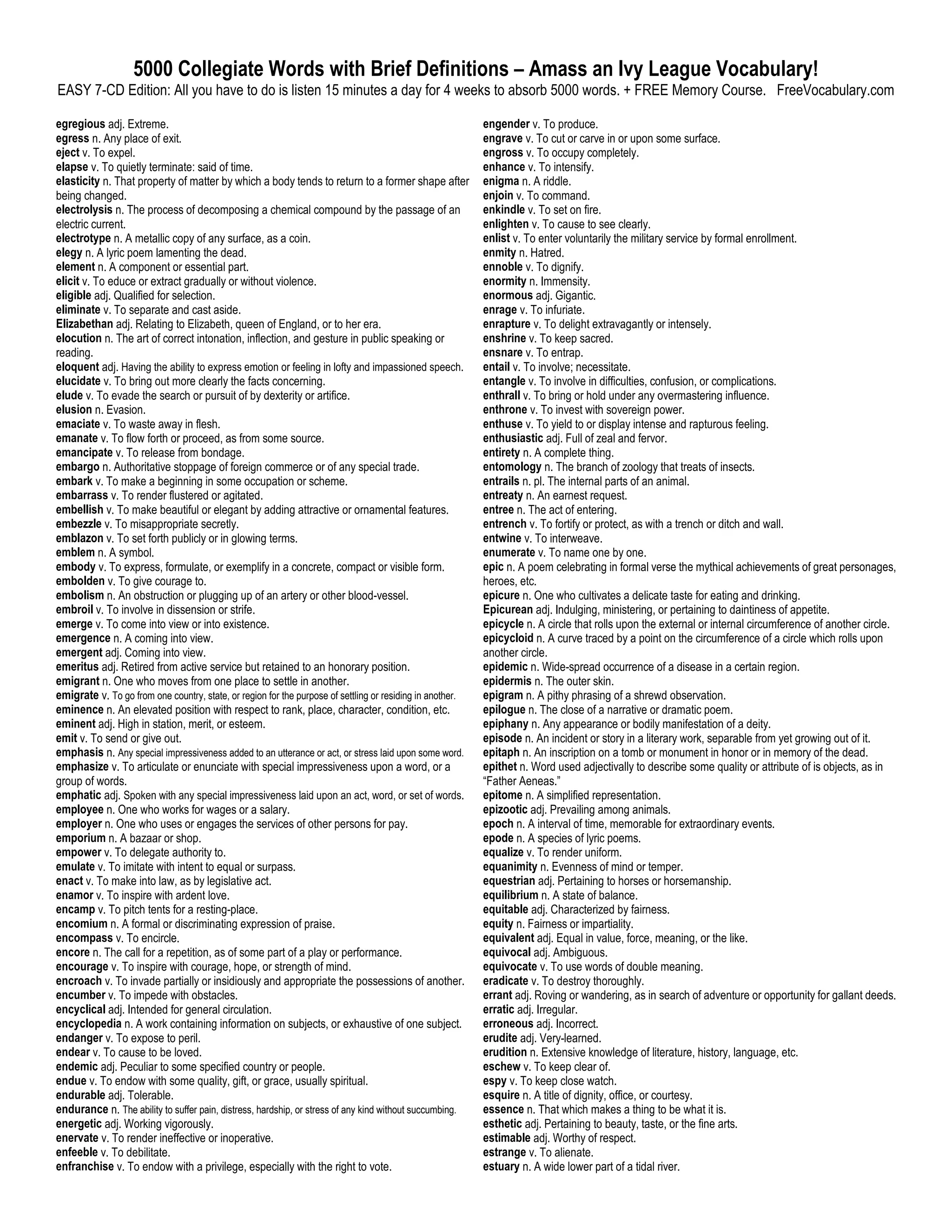 5000 toefl words vocabulary | PDF