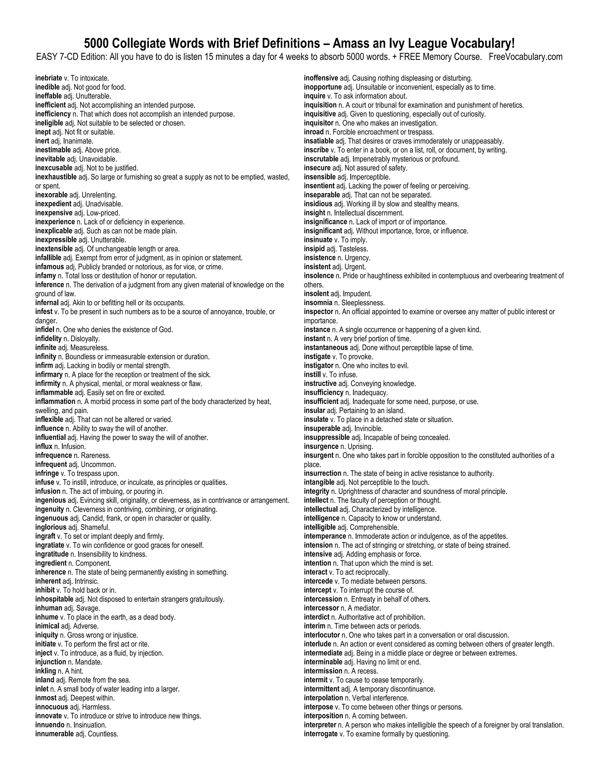 5000 toefl words vocabulary | PDF