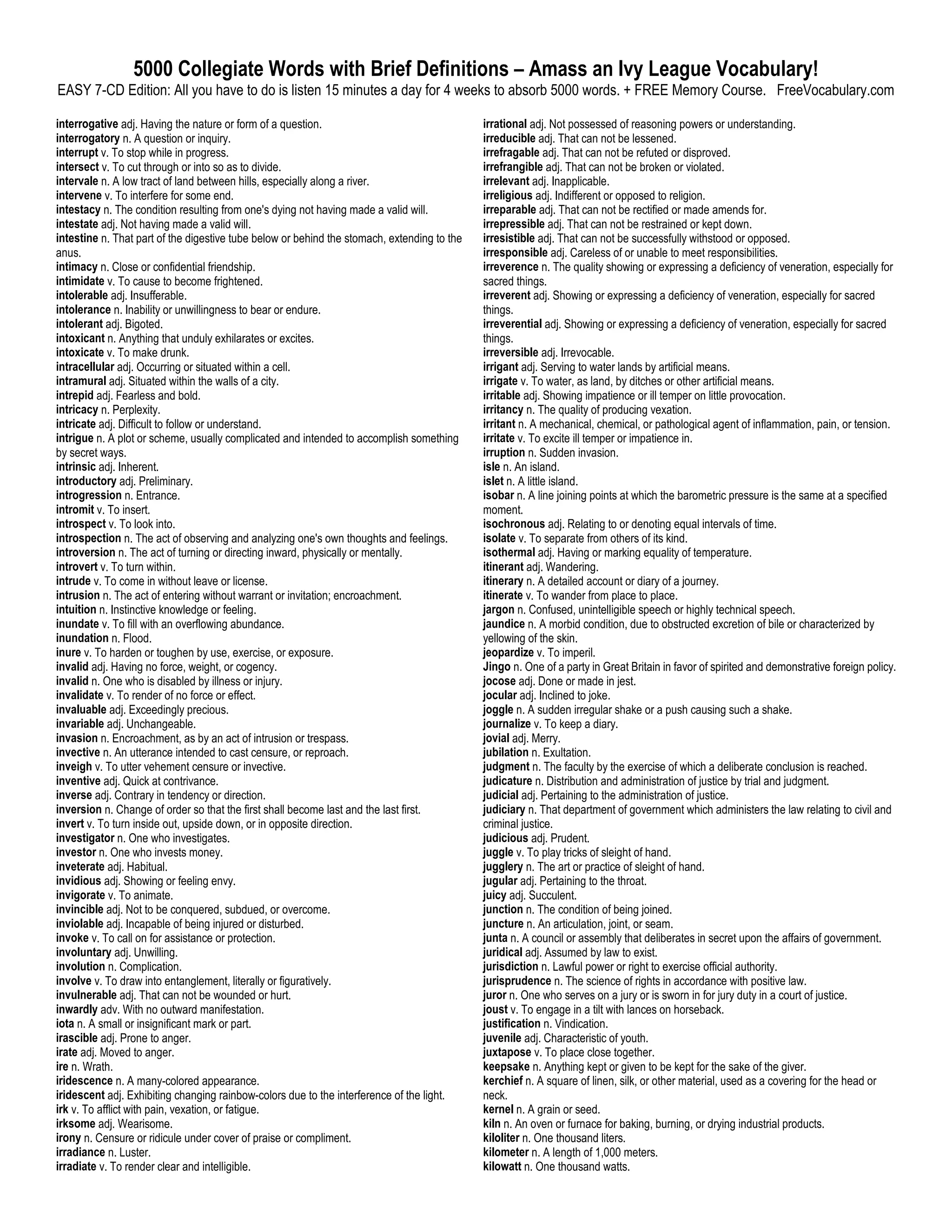 5000 toefl words vocabulary | PDF