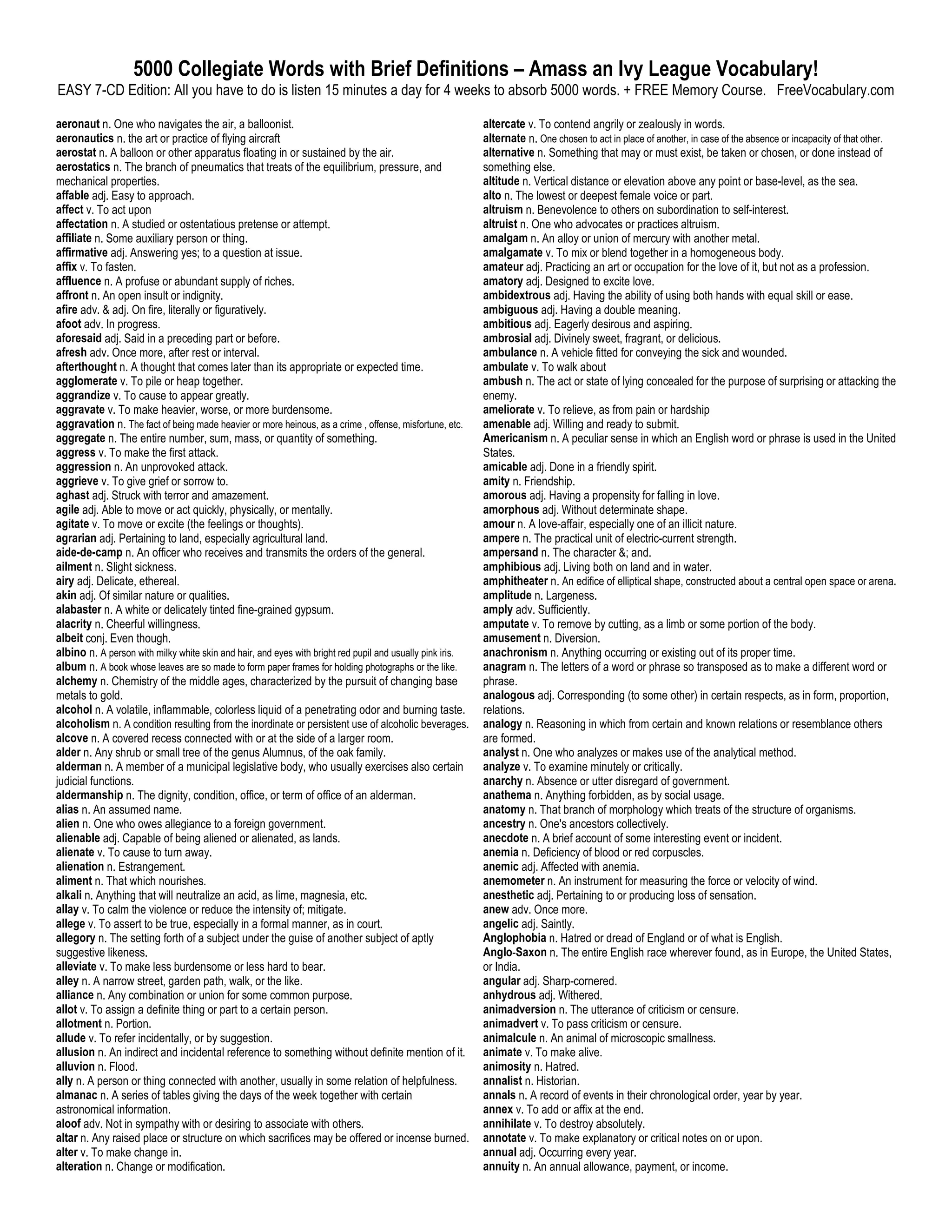 5000 toefl words vocabulary | PDF