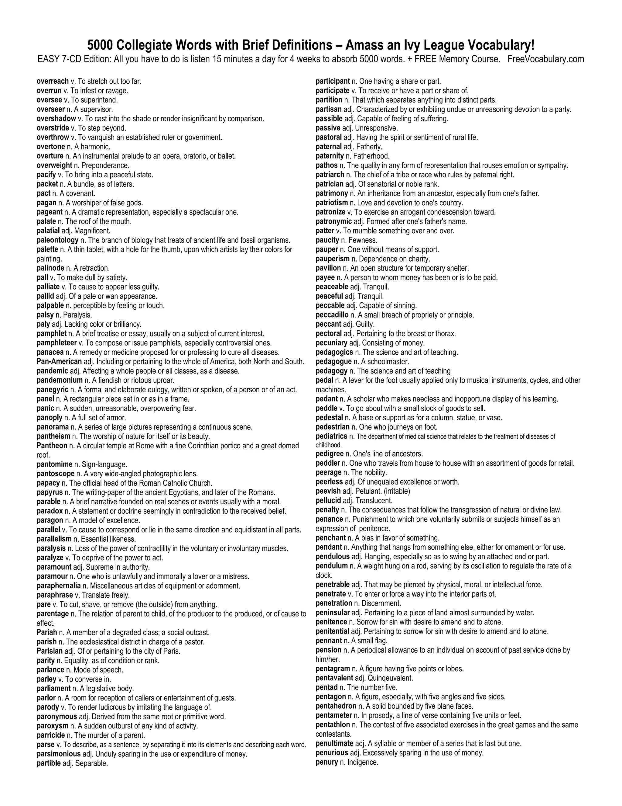 5000 toefl words vocabulary | PDF