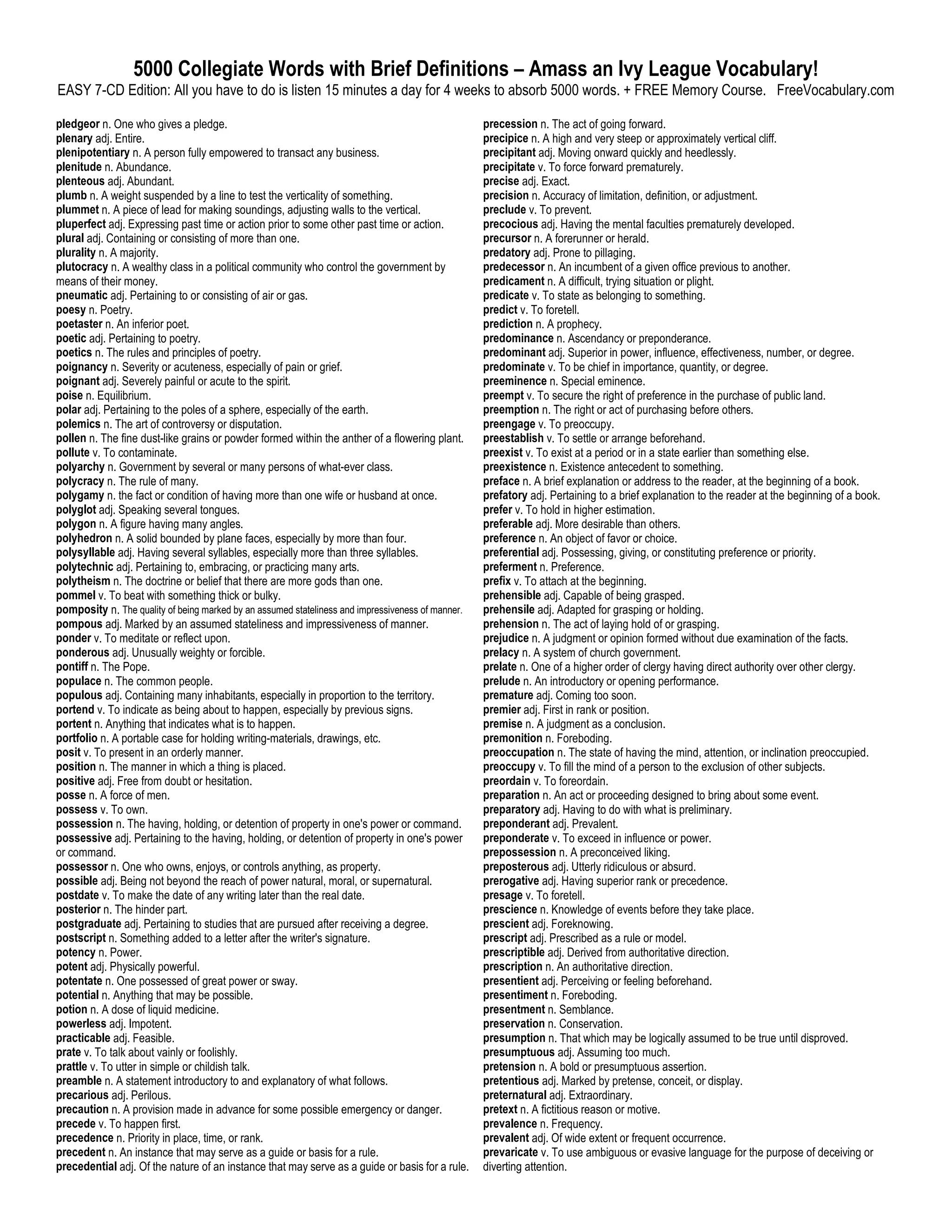 5000 toefl words vocabulary | PDF