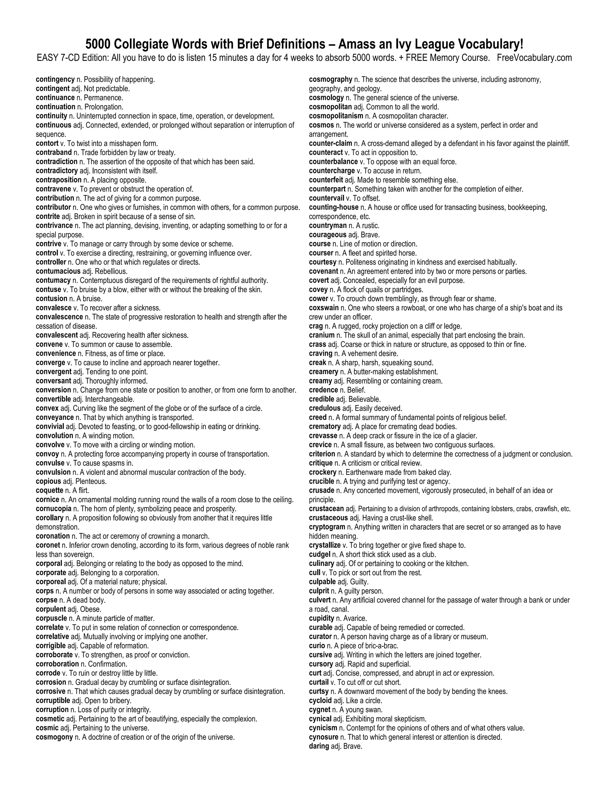 5000 toefl words vocabulary | PDF