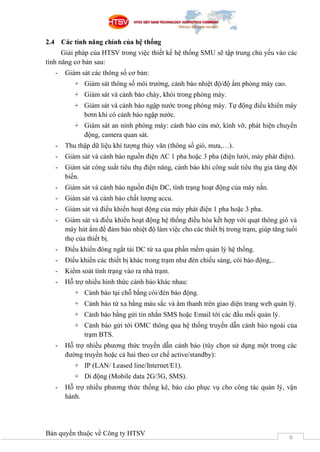 TÀI LIỆU KỸ THUẬT HỆ THỐNG GIÁM SÁT ĐIỀU KHIỂN CSHT TRẠM VIỄN THÔNG – SMU | PDF