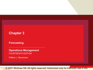 Forecasting Operating Management Stevenson | PDF