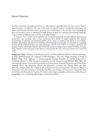 Serene Urbanism A Biophilic Theory And Practice Of Sustainable ...