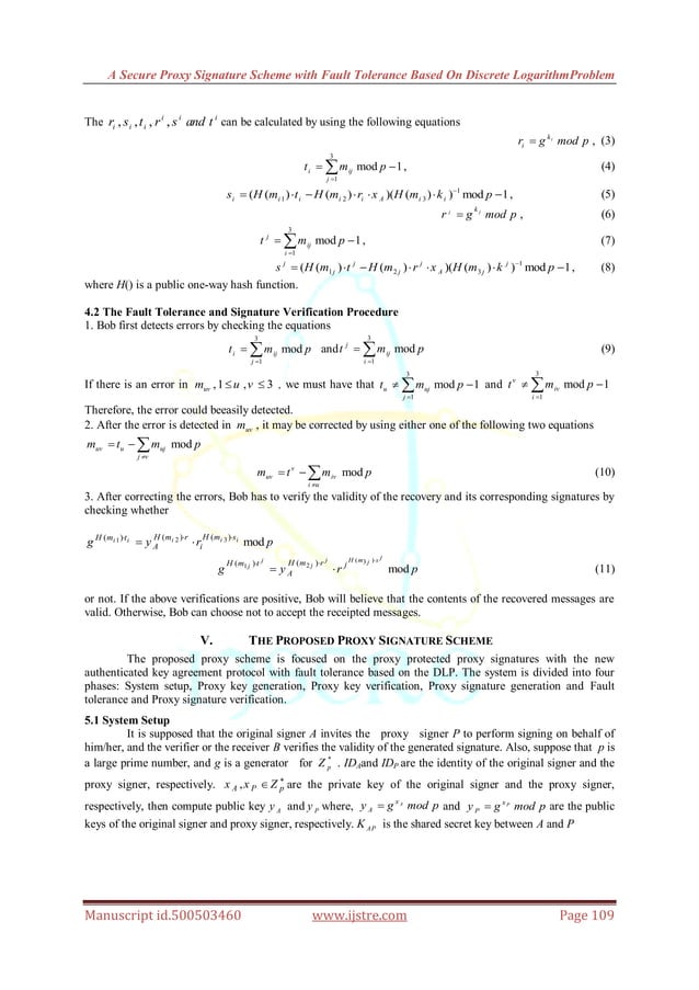 A Secure Proxy Signature Scheme With Fault Tolerance Based On Discrete