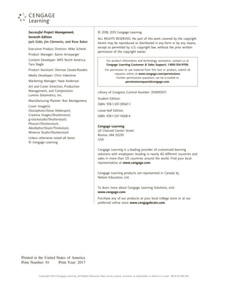 Successful Project Management 7th Jack Gido James P Clements | PDF
