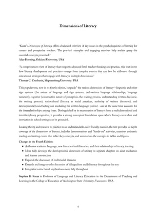 Dimensions Of Literacy A Conceptual Base For Teaching Reading And ...