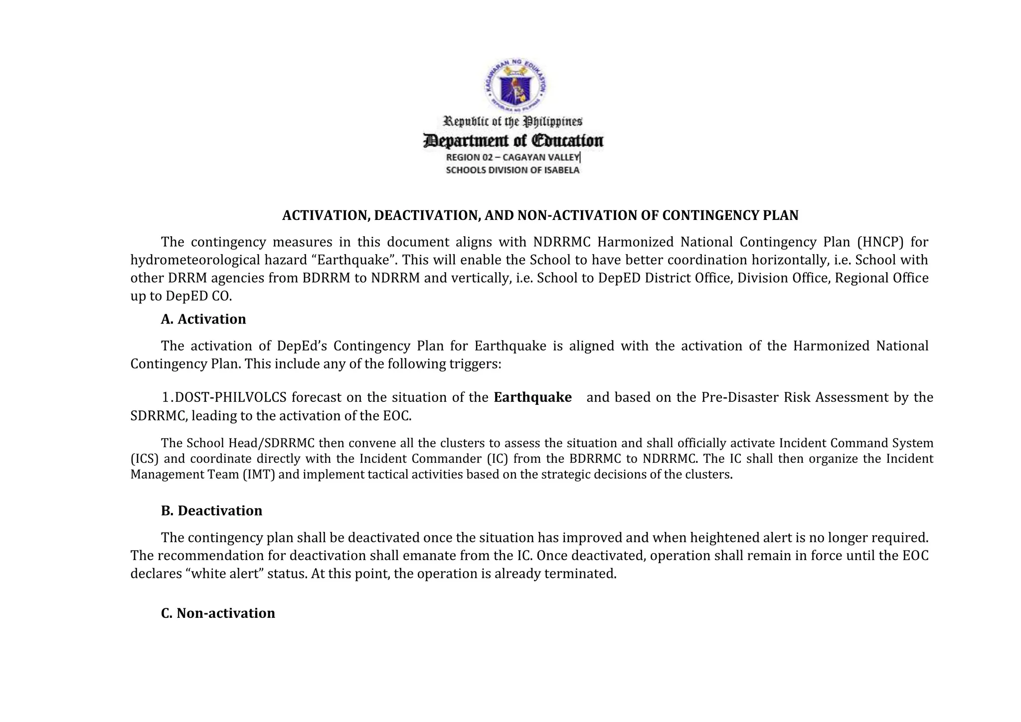 500732_NMIS CONTENGENCY PLAN_EARTHQUAKE.docx