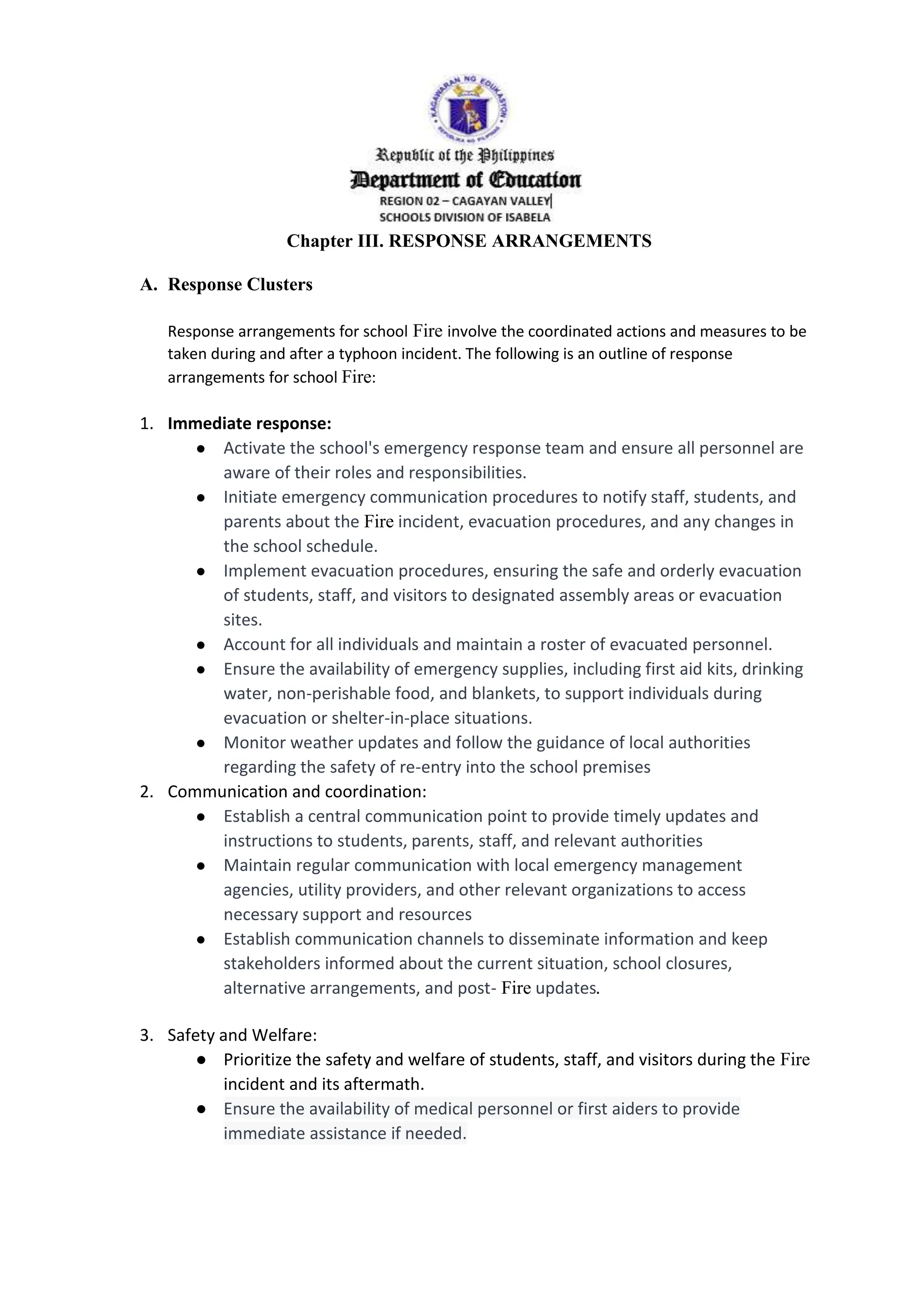 500732_NMIS CONTENGENCY PLAN_FIRE_NEW MAGSAYSAY INTEGRATED SCHOOL | DOCX