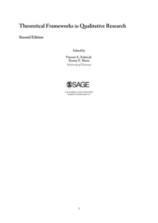 Theoretical Frameworks In Qualitative Research 2nd Edition Vincent A ...
