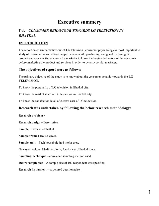 50085245 final-project-of-lg-tv-2009 | DOCX | Television | Entertainment