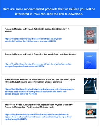 Research Methods In Physical Activity 7th Edition Jerry R Thomas | PDF