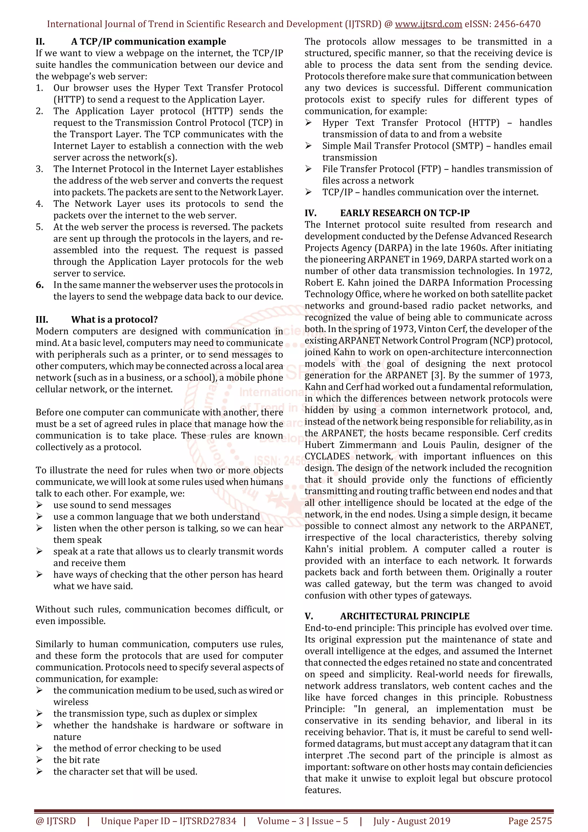 Comparison of DOD and OSI Model in the Internet Communication | PDF ...