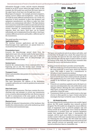 Comparison of DOD and OSI Model in the Internet Communication | PDF ...