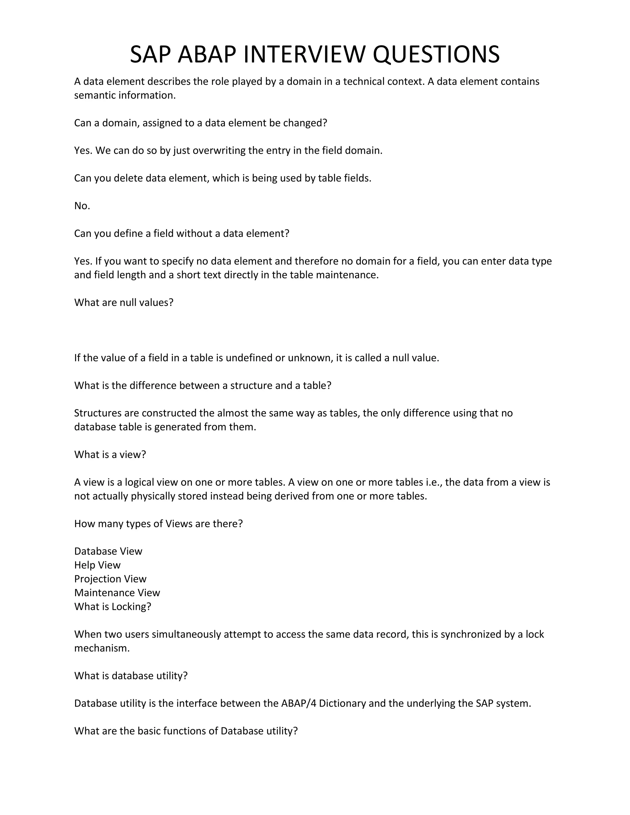 500+ SAP ABAP INTERVIEW QUESTIONS WITH ANSWERS | PDF