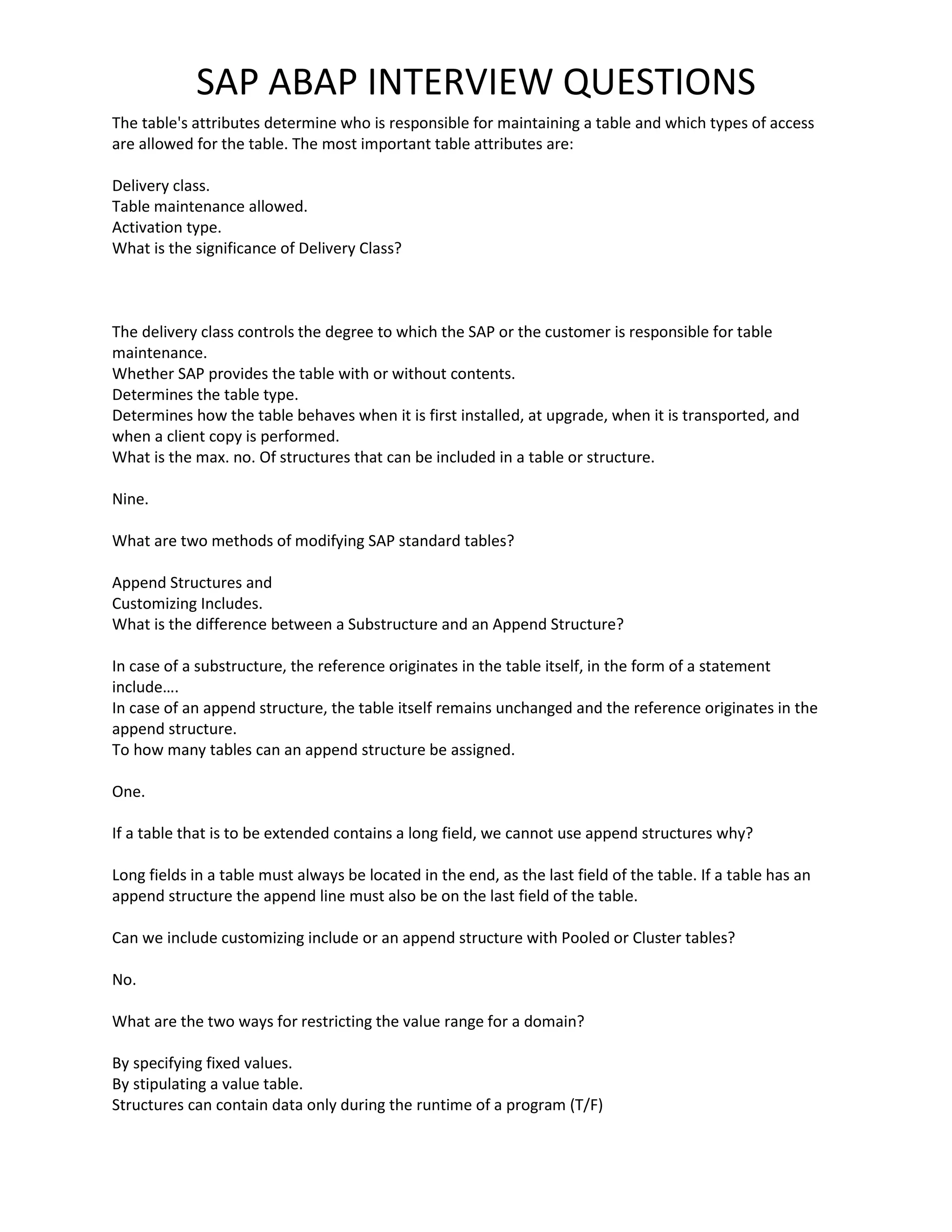 500+ SAP ABAP INTERVIEW QUESTIONS WITH ANSWERS | PDF