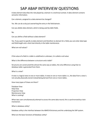 500+ SAP ABAP INTERVIEW QUESTIONS WITH ANSWERS | PDF