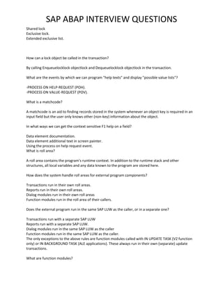 500+ SAP ABAP INTERVIEW QUESTIONS WITH ANSWERS | PDF