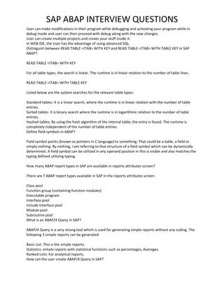 500+ SAP ABAP INTERVIEW QUESTIONS WITH ANSWERS | PDF