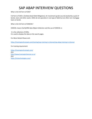 500+ SAP ABAP INTERVIEW QUESTIONS WITH ANSWERS | PDF
