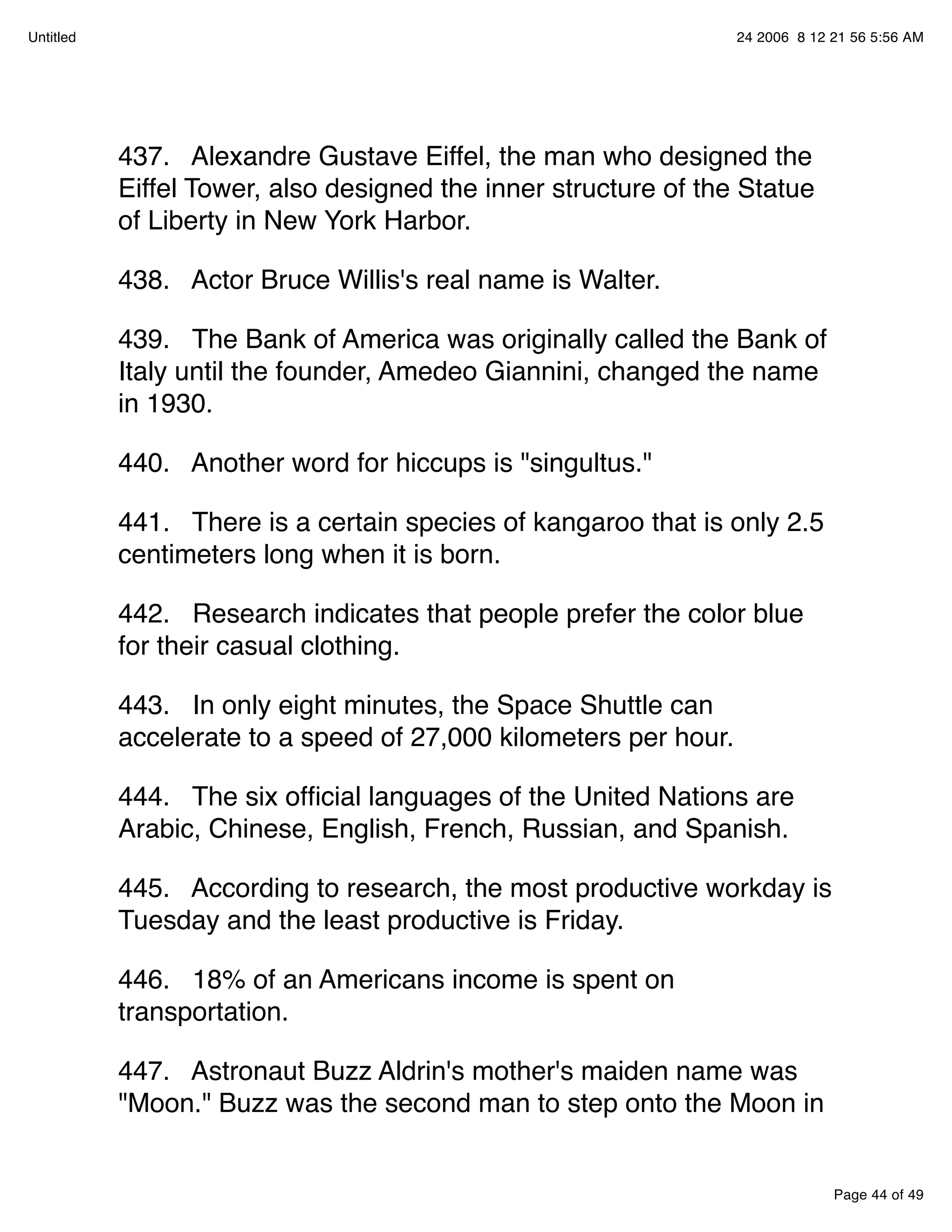 500 interesting facts | PDF