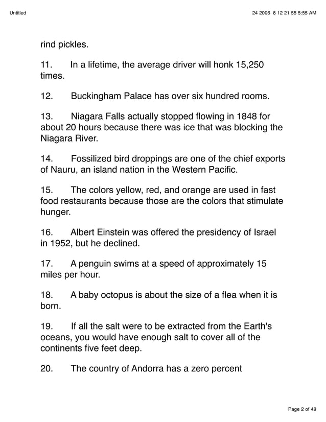 500 interesting facts | PDF