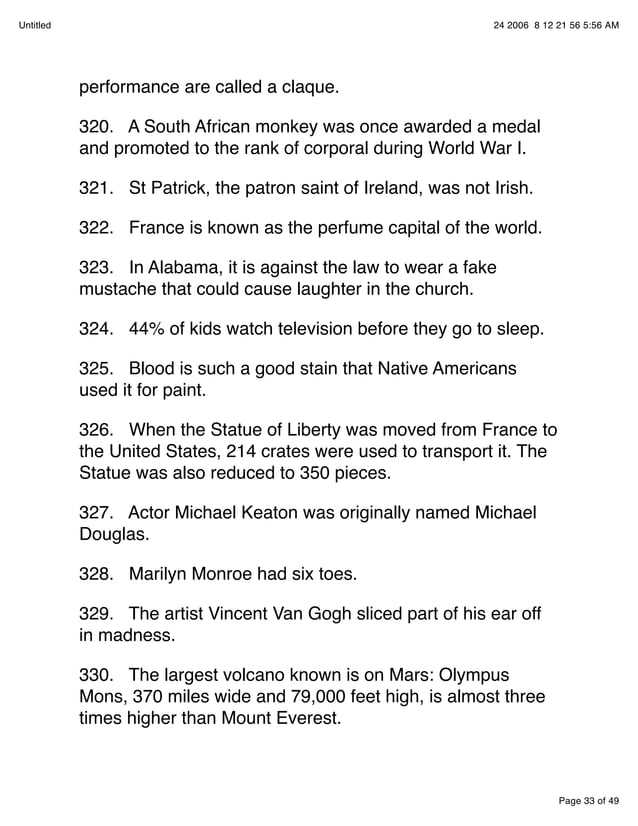 500 interesting facts | PDF