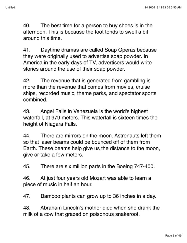 500 interesting facts | PDF