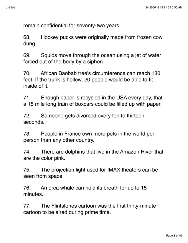 500 interesting facts | PDF