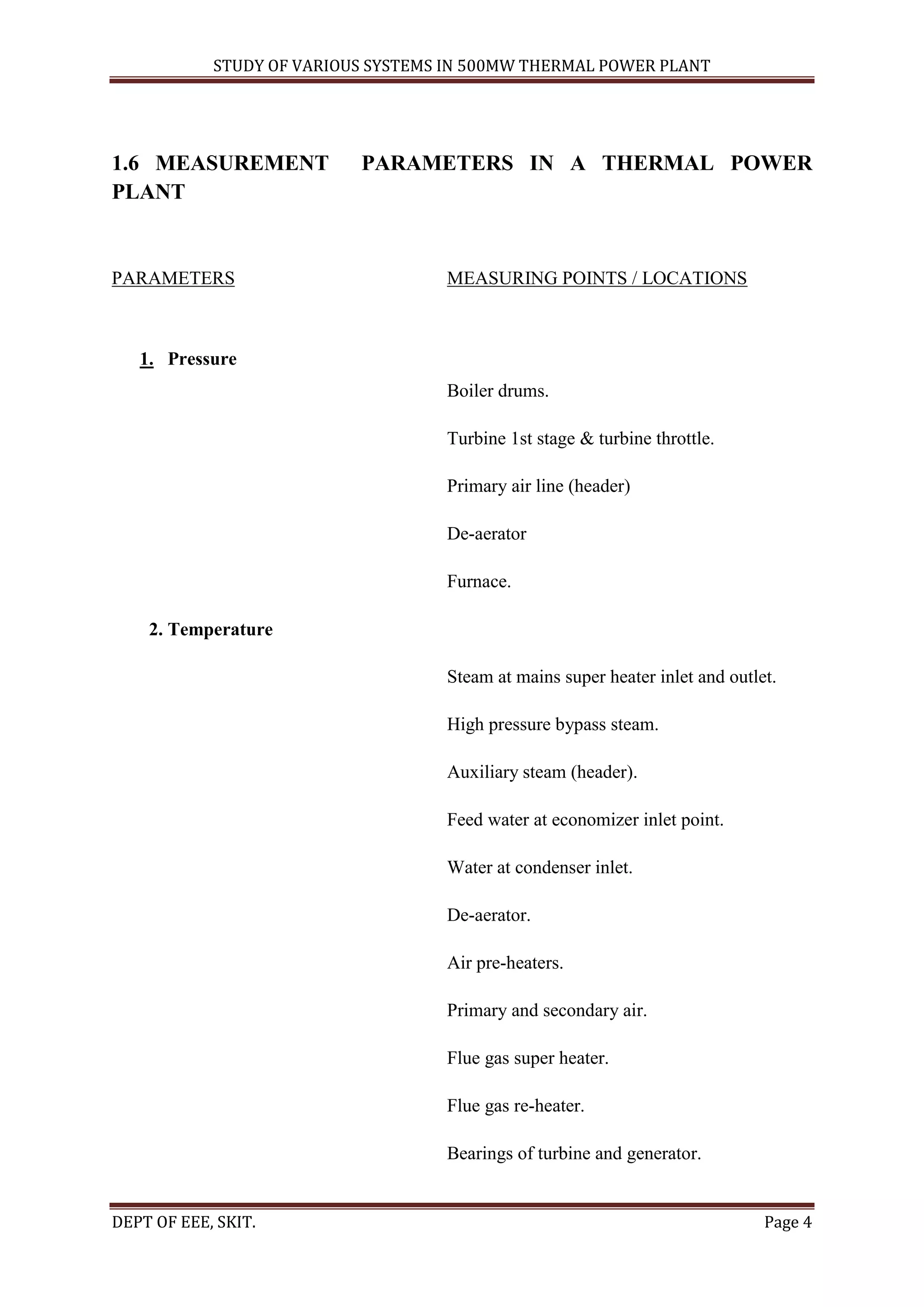 STUDY OF VARIOUS SYSTEMS IN 500MW THERMAL POWER PLANT | PDF
