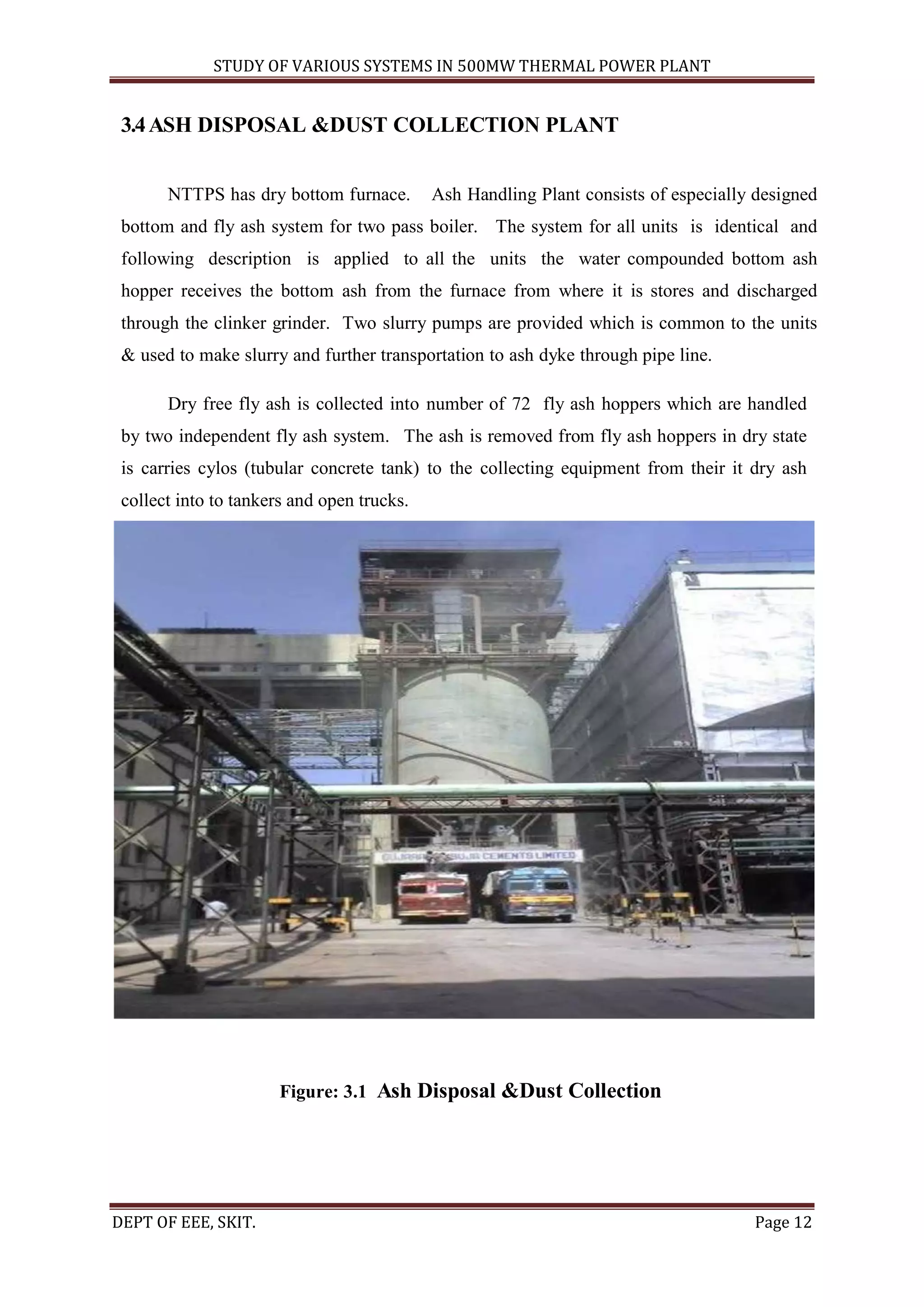 STUDY OF VARIOUS SYSTEMS IN 500MW THERMAL POWER PLANT | PDF