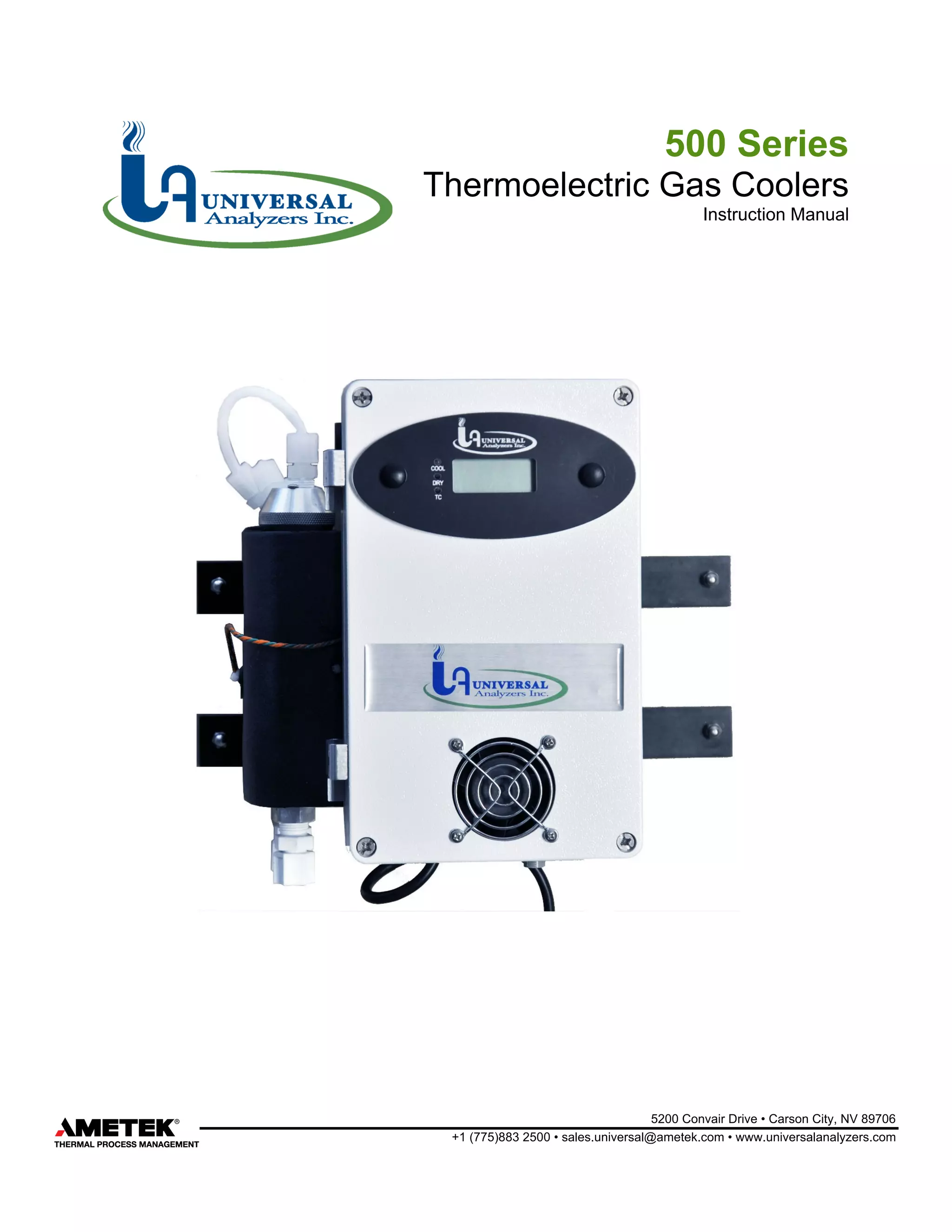 500 Series Thermoelectric Gas Cooler | Universal Analyzers | PDF