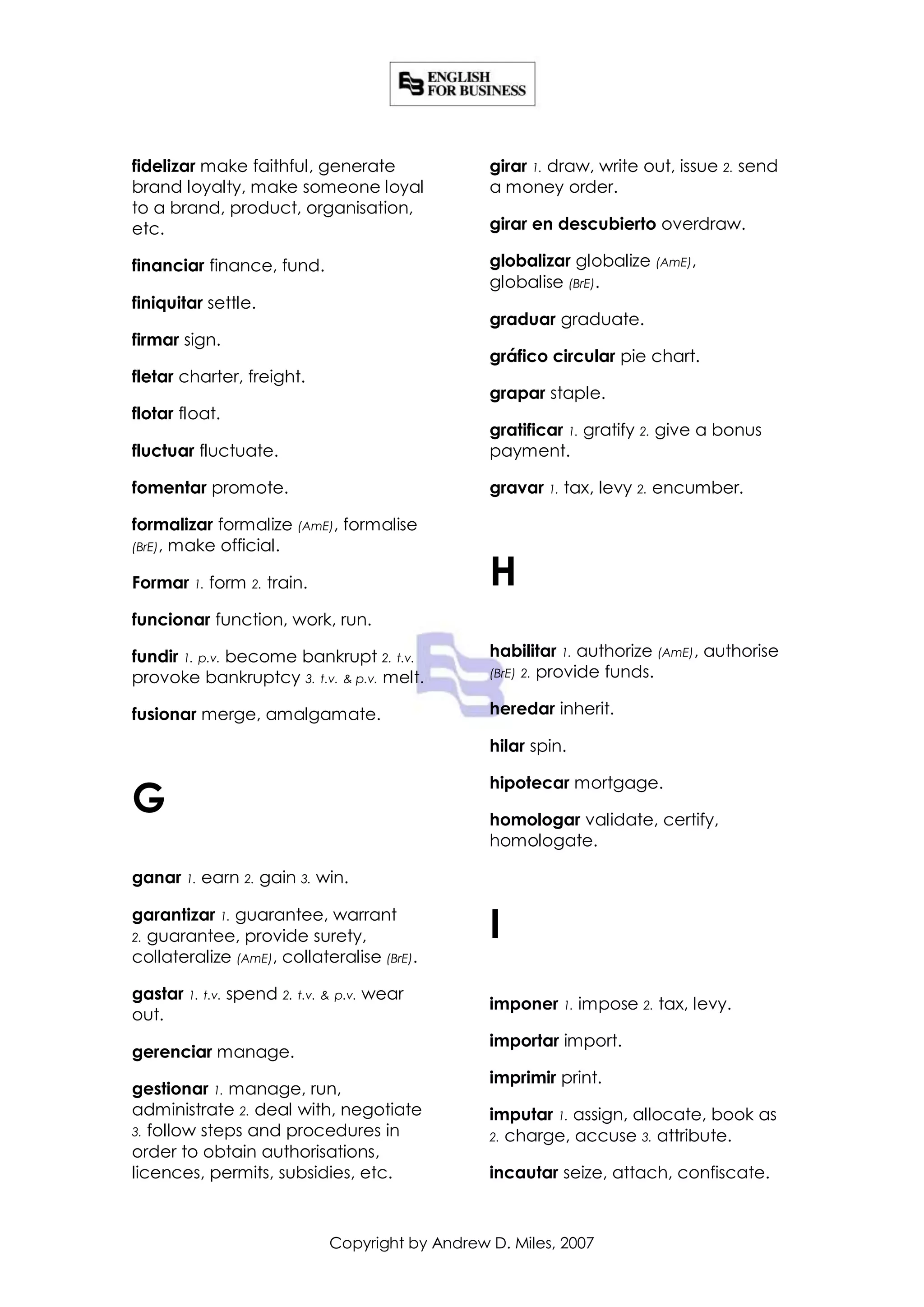 500 verbos spanish to english | PDF | Business and Finance