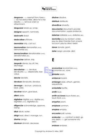 500 verbos spanish to english | PDF | Business and Finance