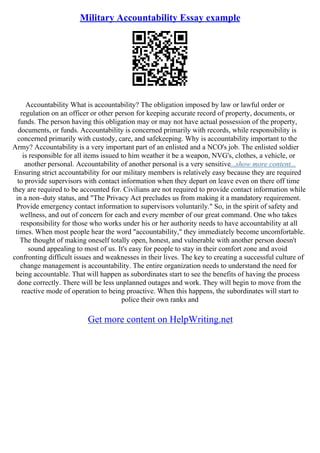 500 Word Essay On Accountability | PDF