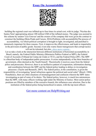 500 Word Essay On Accountability | PDF