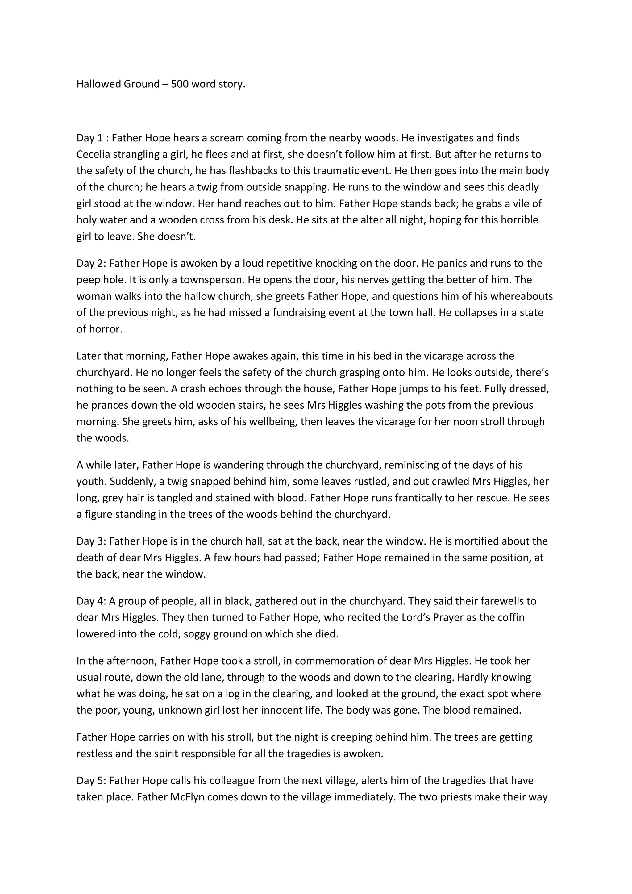 500 word story | DOCX