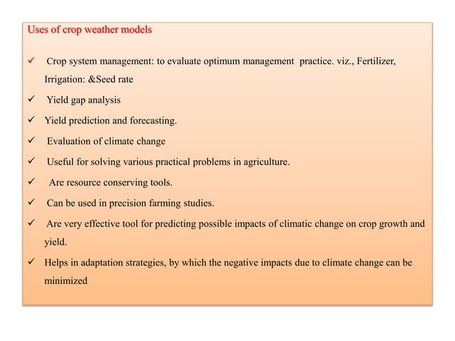 crop modelling basics in groundnut | PPTX | Agriculture | Industries
