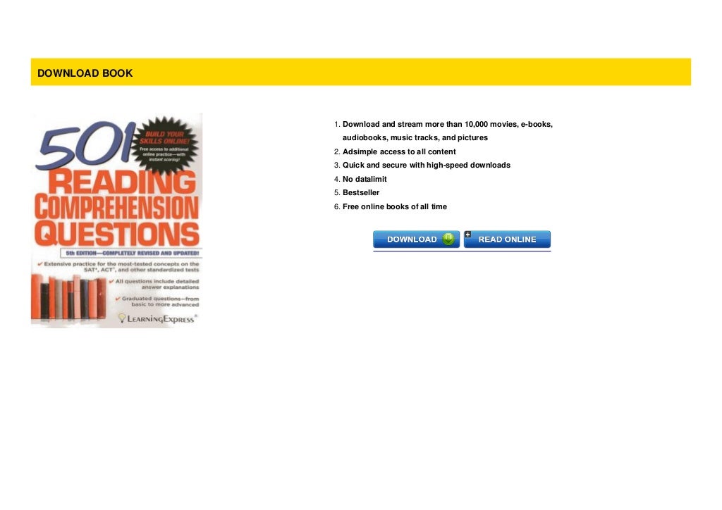 F R E E 501 Reading Comprehension Questions For Kindle F R E E 501 Reading Comprehension Questions For Kindle