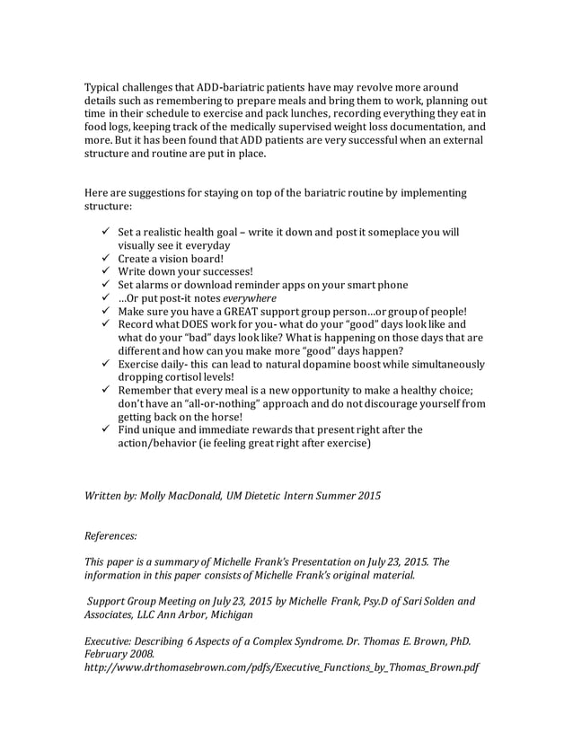 ADHD Summary | DOCX | Diabetes | Diseases and Conditions