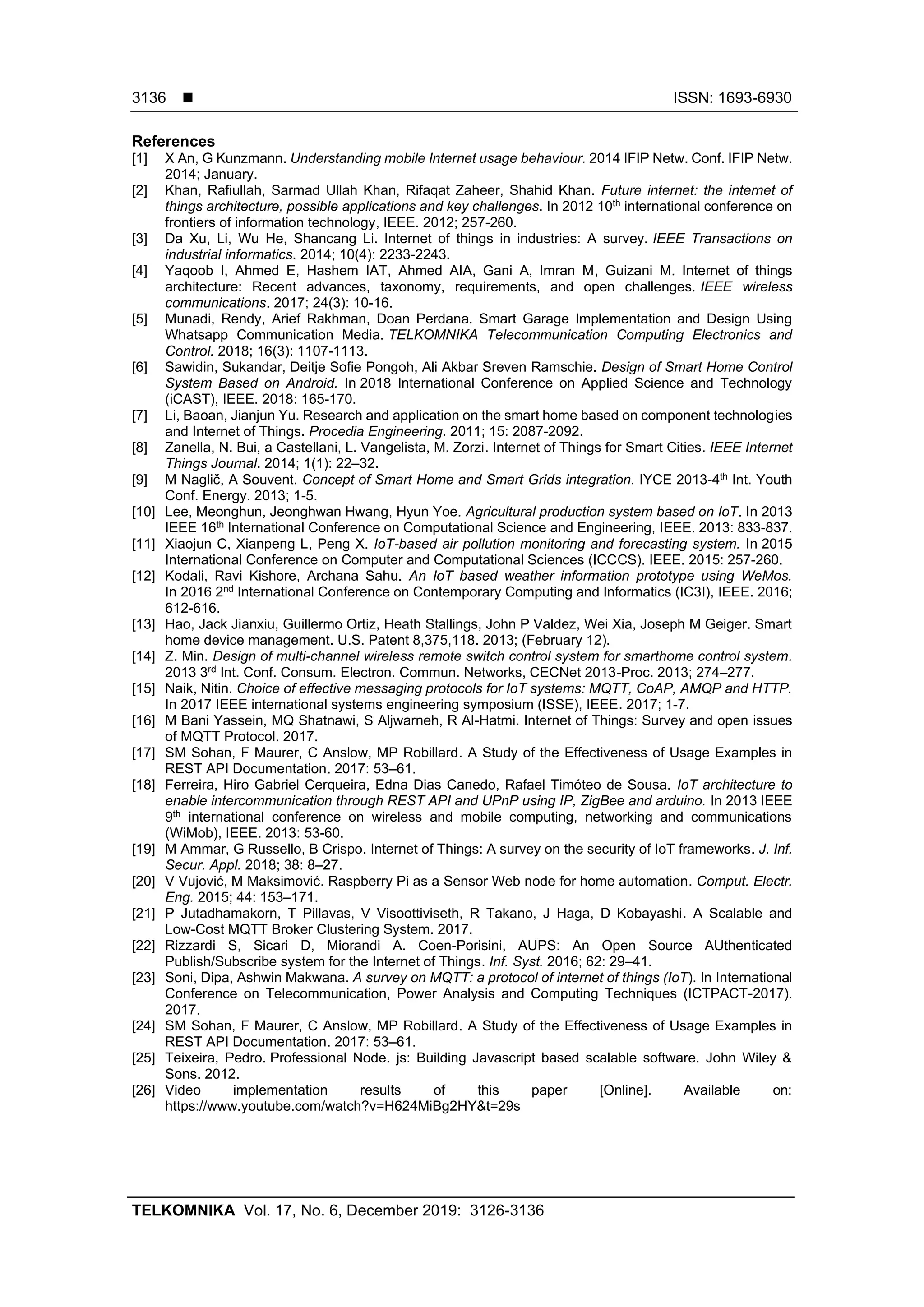 Implementation smart home using internet of things | PDF