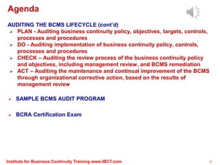Business Continuity Audit | PPT