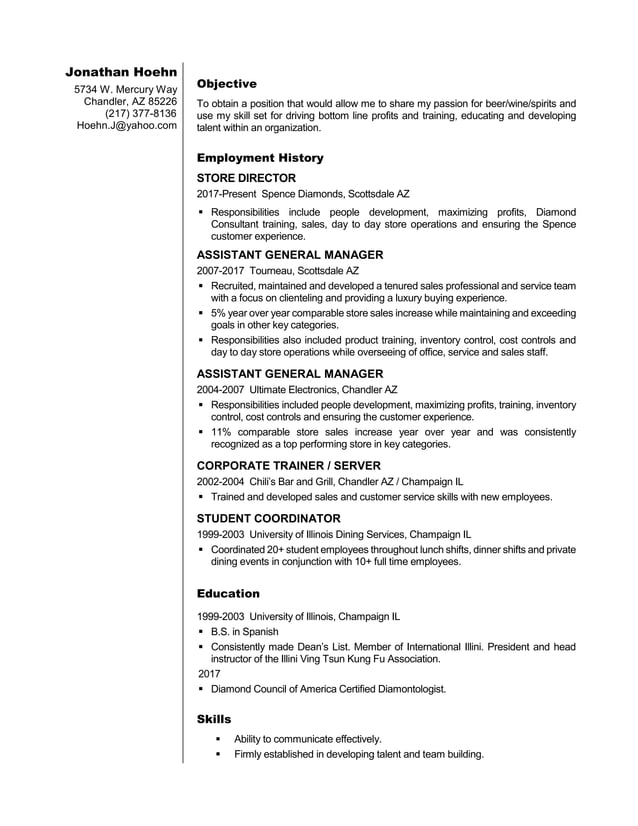 Jonathan Hoehn Resume | PDF