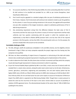 S4A an improvised financial engineering tool to abate NPAs albeit with ...