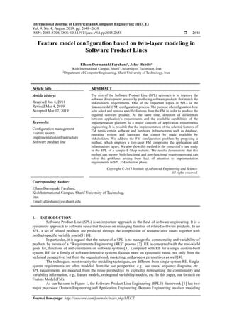 Feature Model Configuration Based on Two-Layer Modelling in Software Product Lines | PDF ...