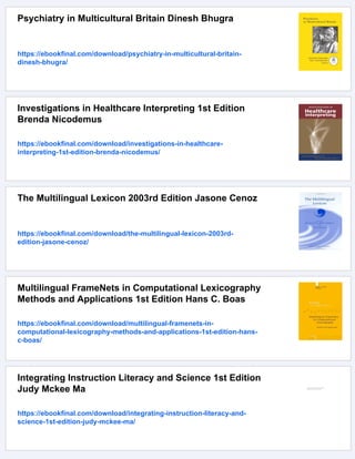 Interpreting in Multilingual Multicultural Contexts 1st Edition Rachel ...