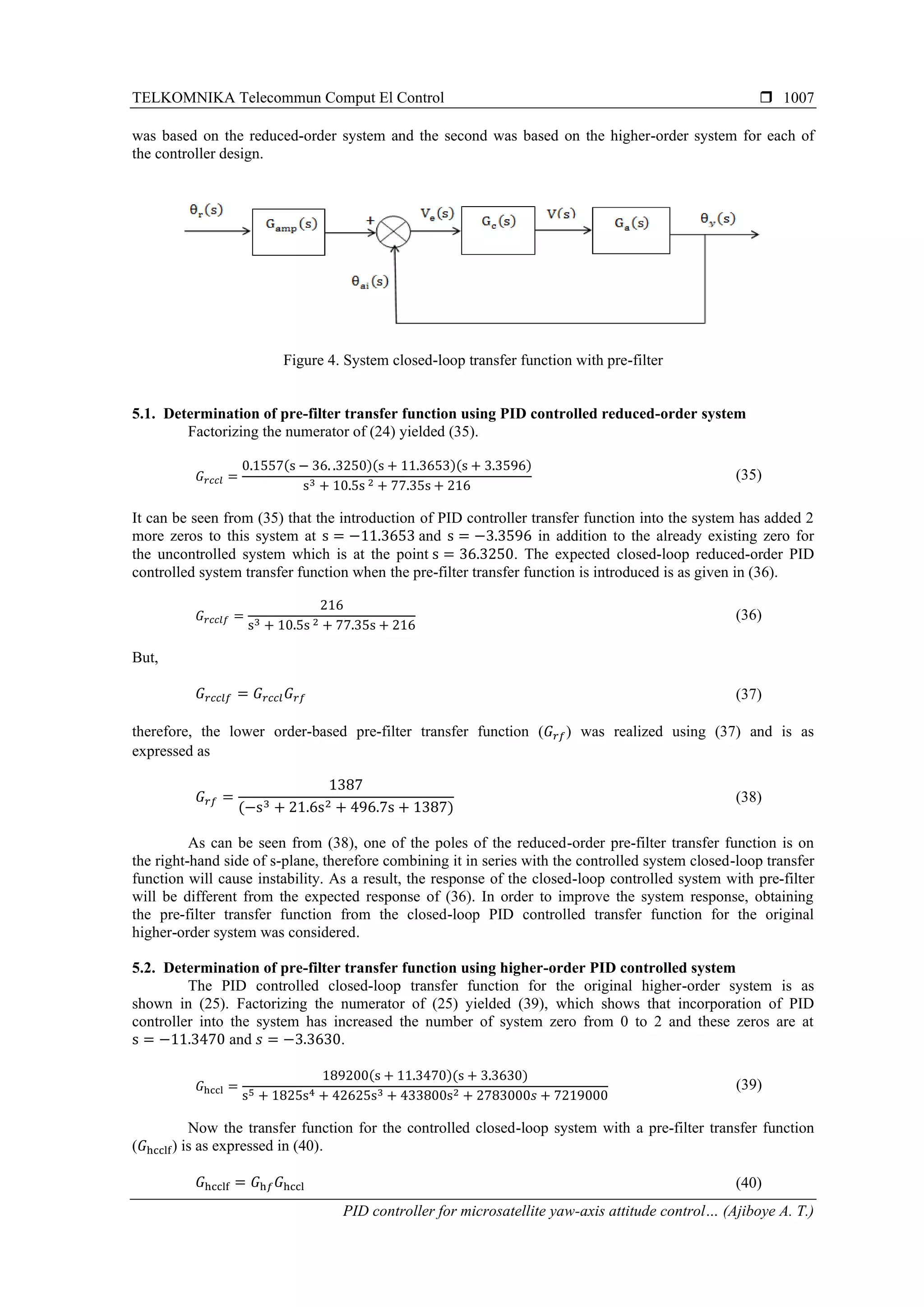 PID controller for microsatellite yaw-axis attitude control system ...